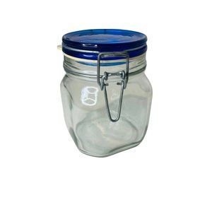 Fido | Kitchen | Vintage Italian Fido Mason Glass Jar With Cobalt Blue ...